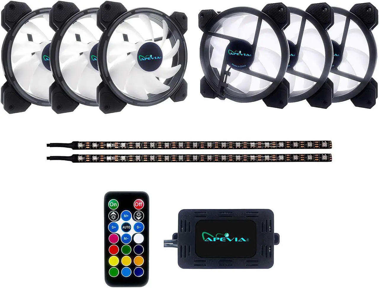 Apevia Arcane AR612L2S-RGB 120mm Silent Addressable RGB Color Changing ...