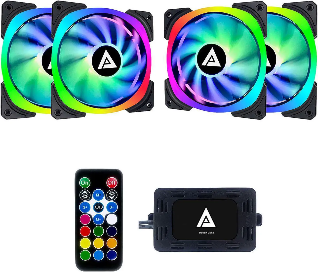 Apevia Lunar Pro 120mm Silent Addressable RGB Color Changing LED Fan (4 ...