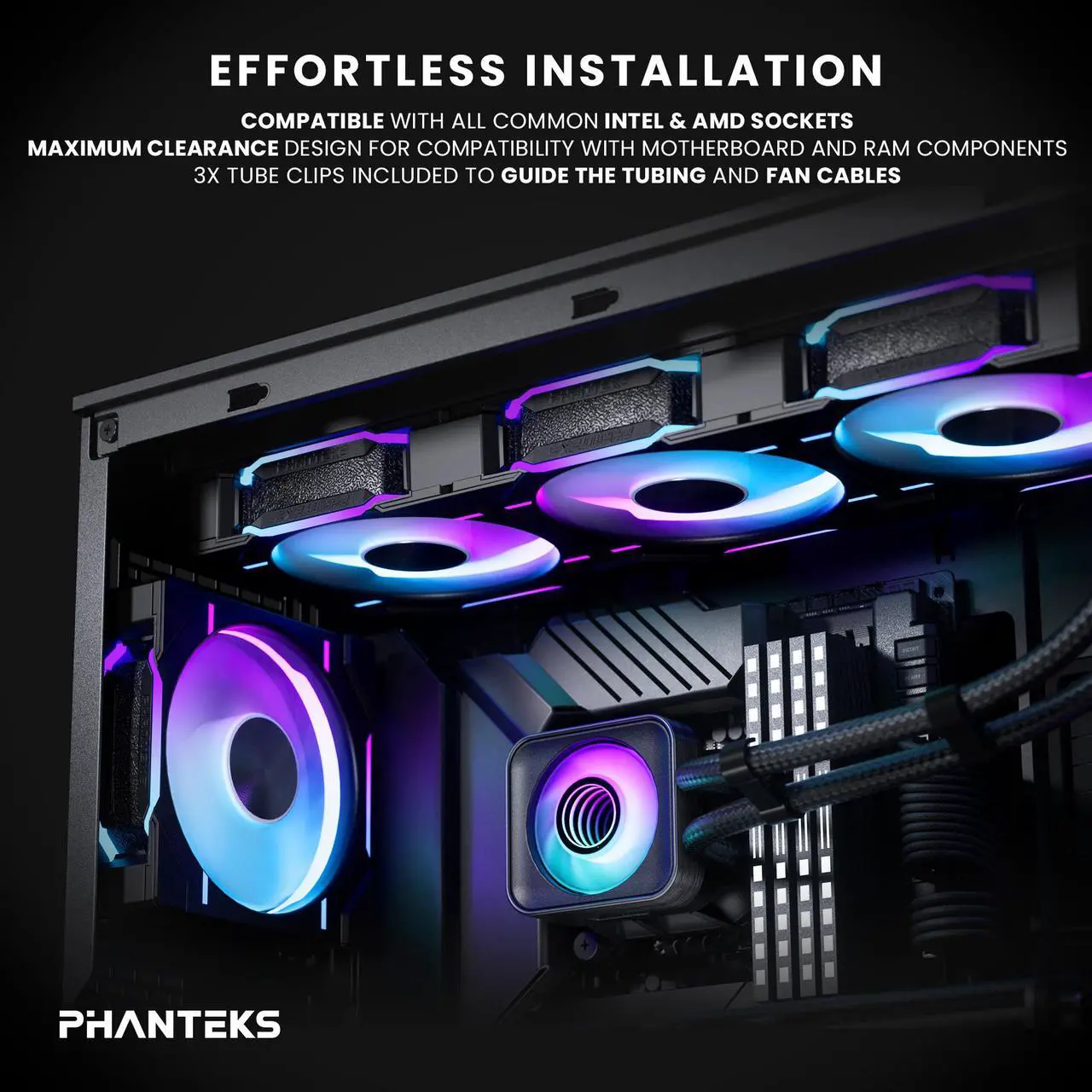Phanteks Glacier One 360D30 X2 AIO Liquid CPU Cooler, Evolv X2-Design ...
