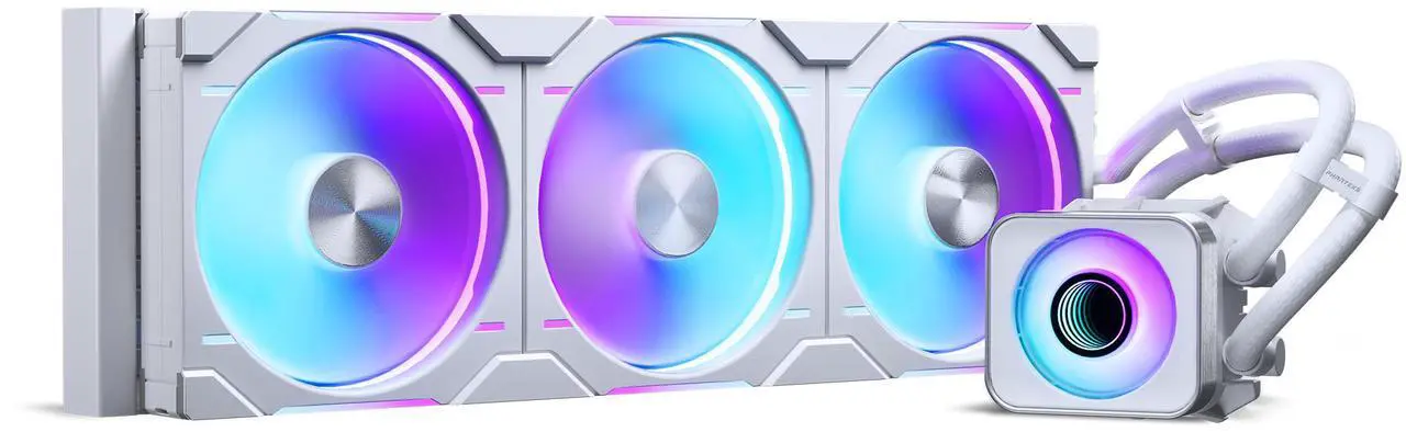 Phanteks Glacier One 420D30 X2 AIO Liquid CPU Cooler, Evolv X2 Aluminum ...