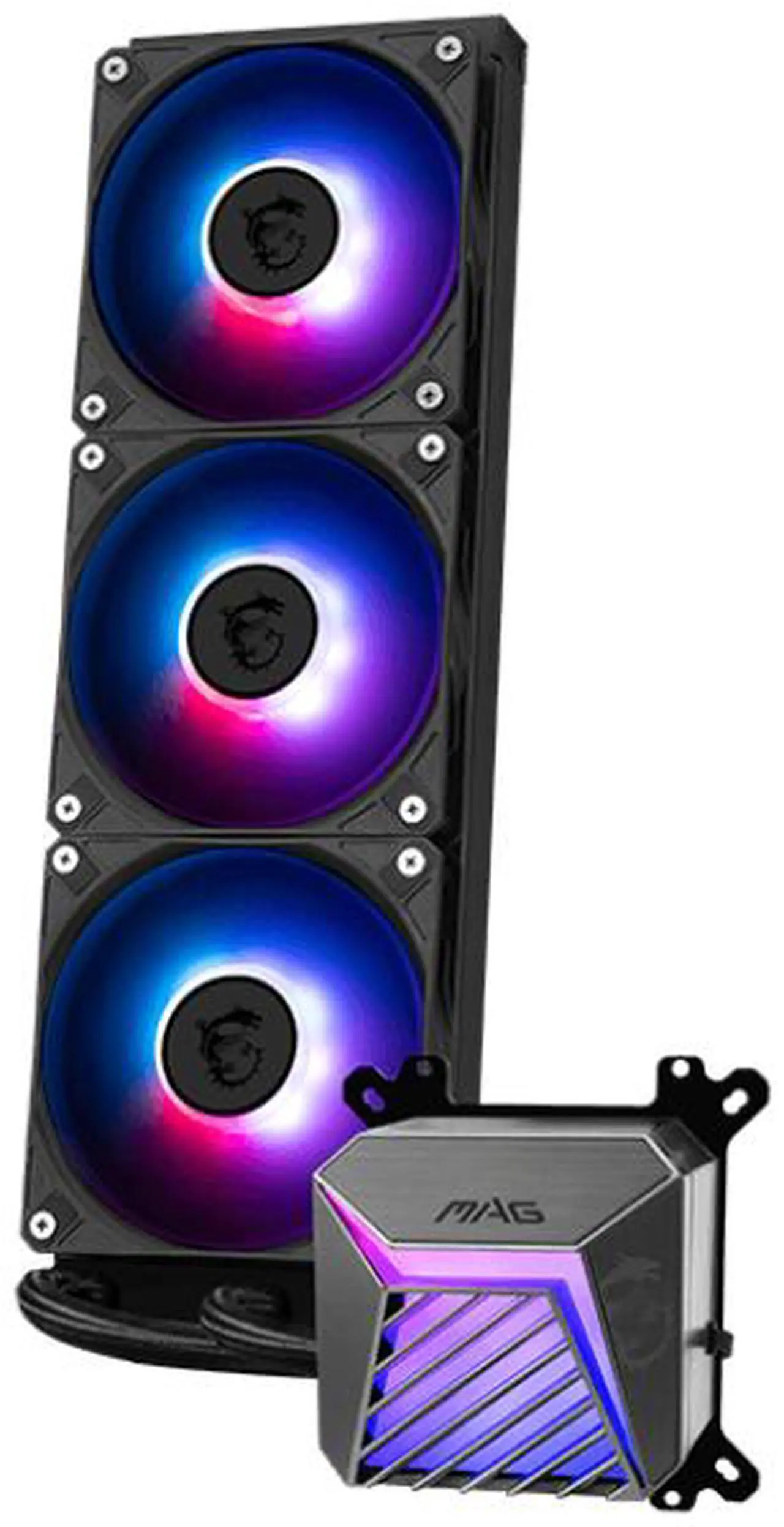 MSI MAG CoreLiquid E360 Black - AIO ARGB GEN2: CPU Liquid Cooler - Rotating Cap Design - 360mm ...