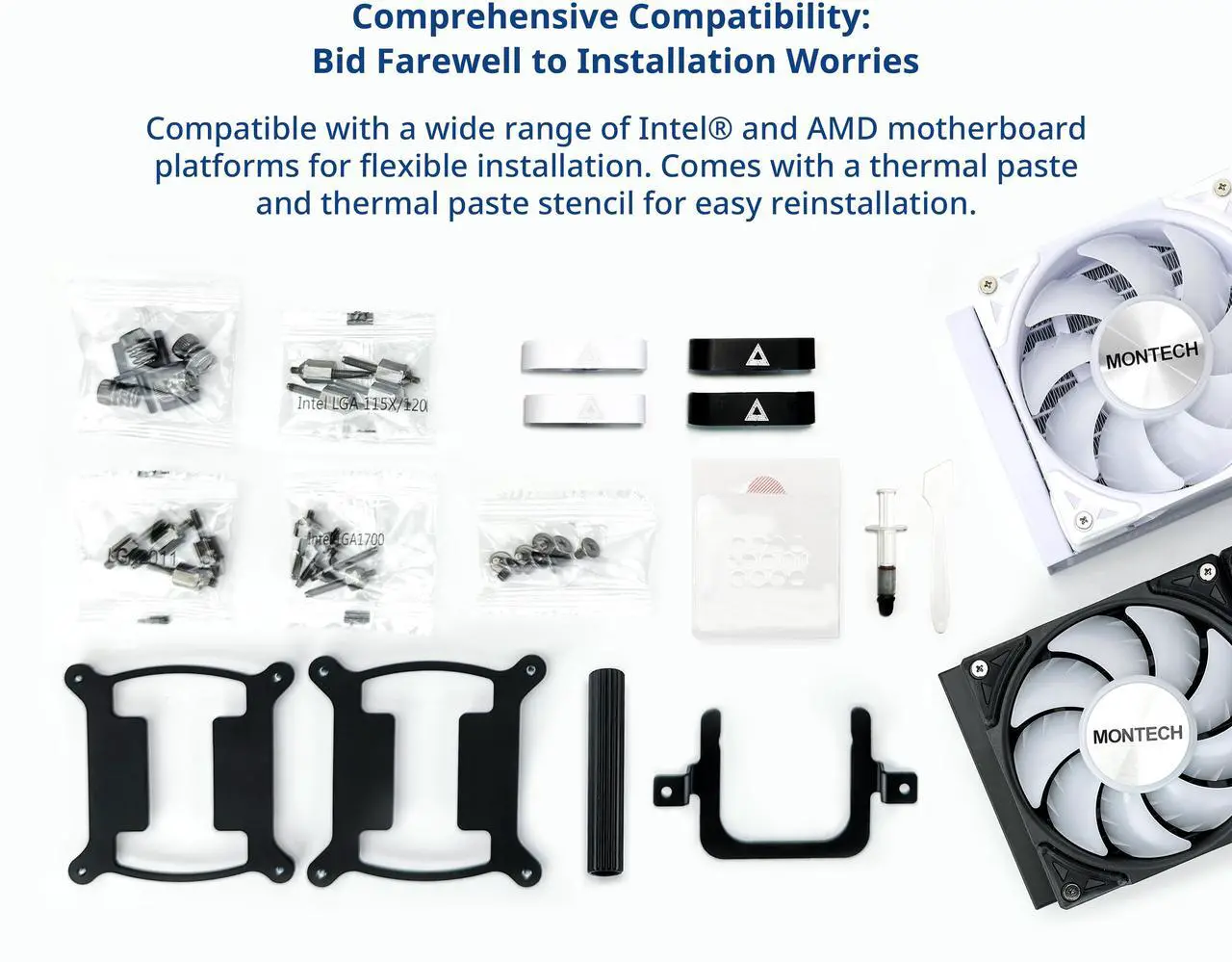 MONTECH HyperFlow ARGB 240 - AIO CPU Liquid Cooler, Intel&AMD ...