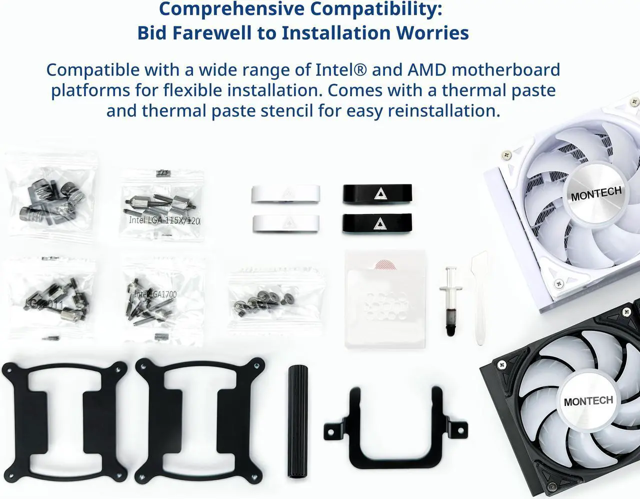 MONTECH HyperFlow ARGB 240 - AIO CPU Liquid Cooler, Intel&AMD Compatible, Chart-Topping ...