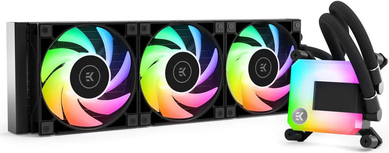 EK 360mm AIO V2 , D-RGB All-in-One Liquid CPU Cooler with EK-Vardar ...