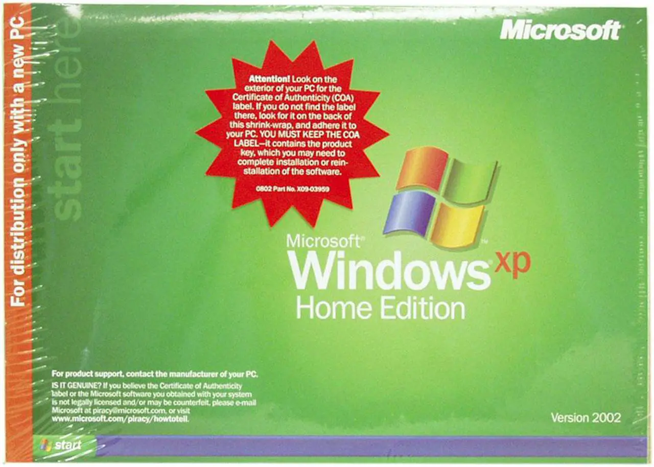 Microsoft Windows XP Home Edition with Service Pack 1a - Newegg.com