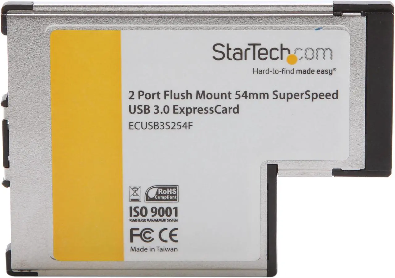 StarTech ECUSB3S254F 2 Port Flush Mount ExpressCard 54mm SuperSpeed USB ...