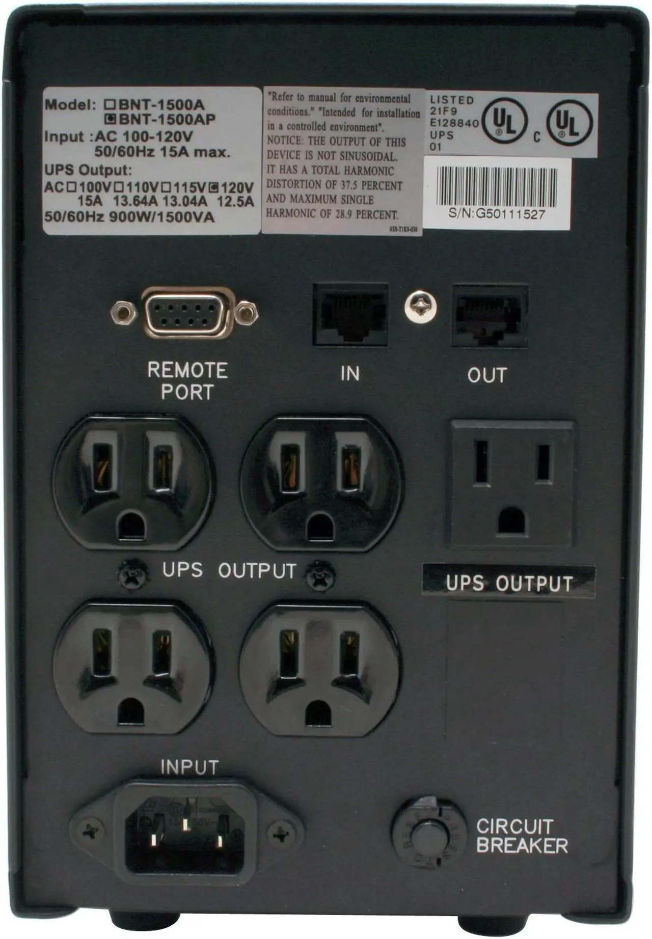 PCM Powercom BLACK KNIGHT PRO BNT-1500AP 1500 VA 5 Outlets UPS - Newegg.com