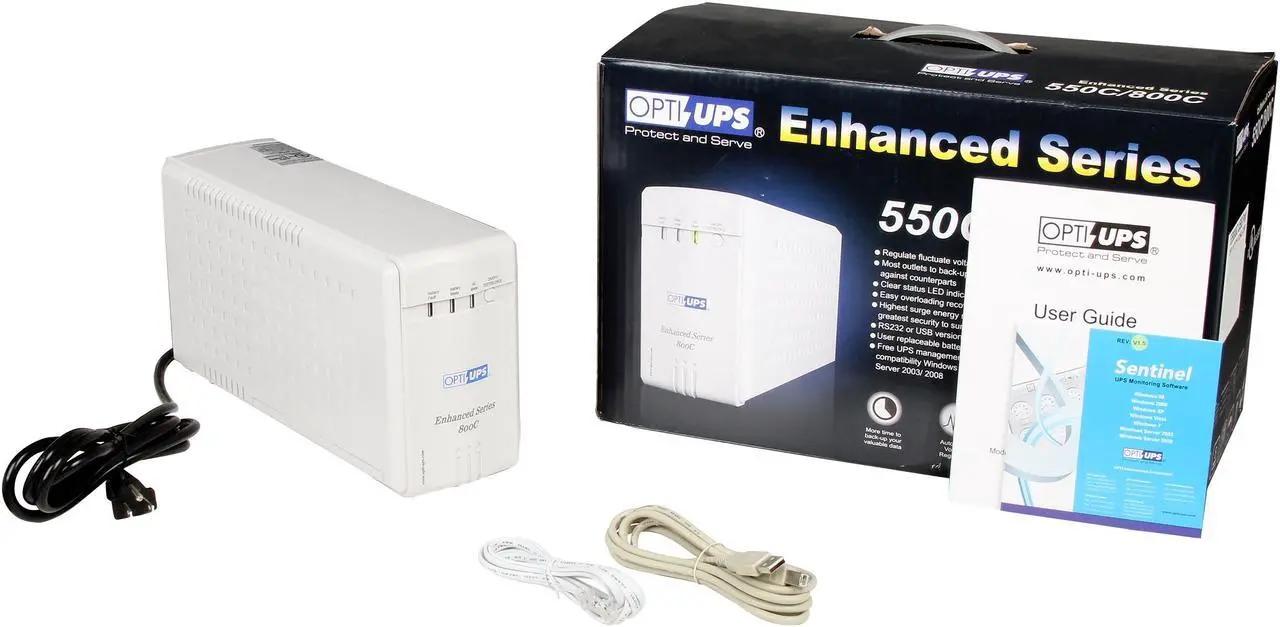 OPTI-UPS Enhanced Series ES800C UPS w/ AVR USB - Newegg.com