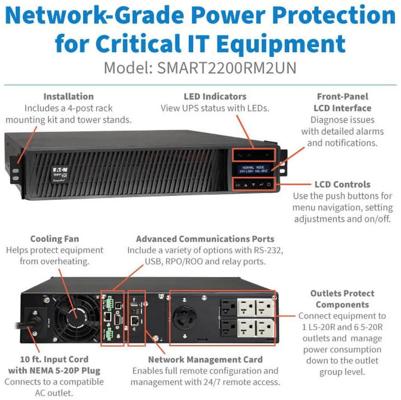 Tripp Lite series SmartPro 1950VA 1950W 120V Line-Interactive Sine Wave ...