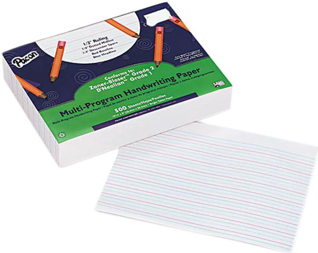 Pacon Multi-Program Handwriting Paper, Grades 1/2, 1/2" Rule, White ...