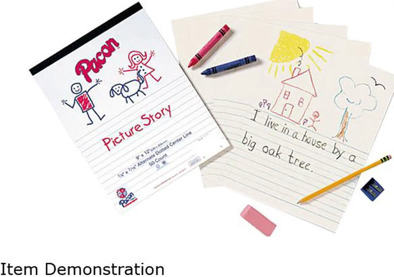 Pacon Multi-Program Picture Story Paper, Grades 1-3, 5/8" Rule, White ...