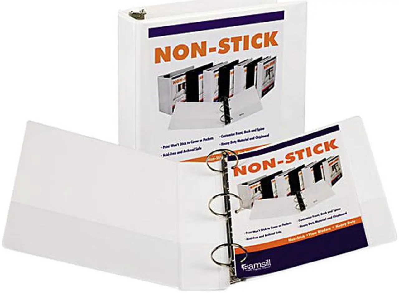 Samsill 18467 Nonstick Round Ring Poly View Binder, 11 x 8-1/2, 2" Capacity, White - Newegg.com