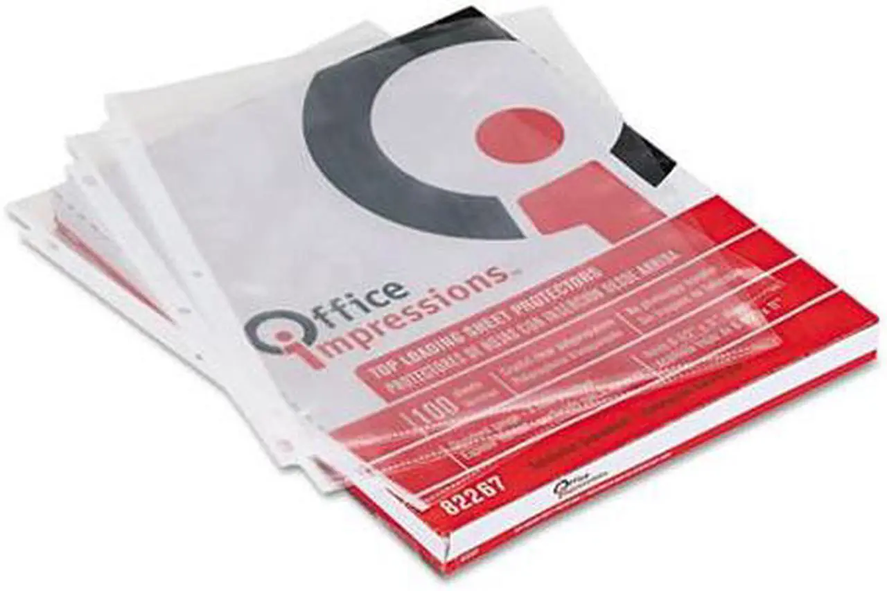 Office Impressions Top-Load Poly Sheet Protector, Letter, Clear, 100 ...