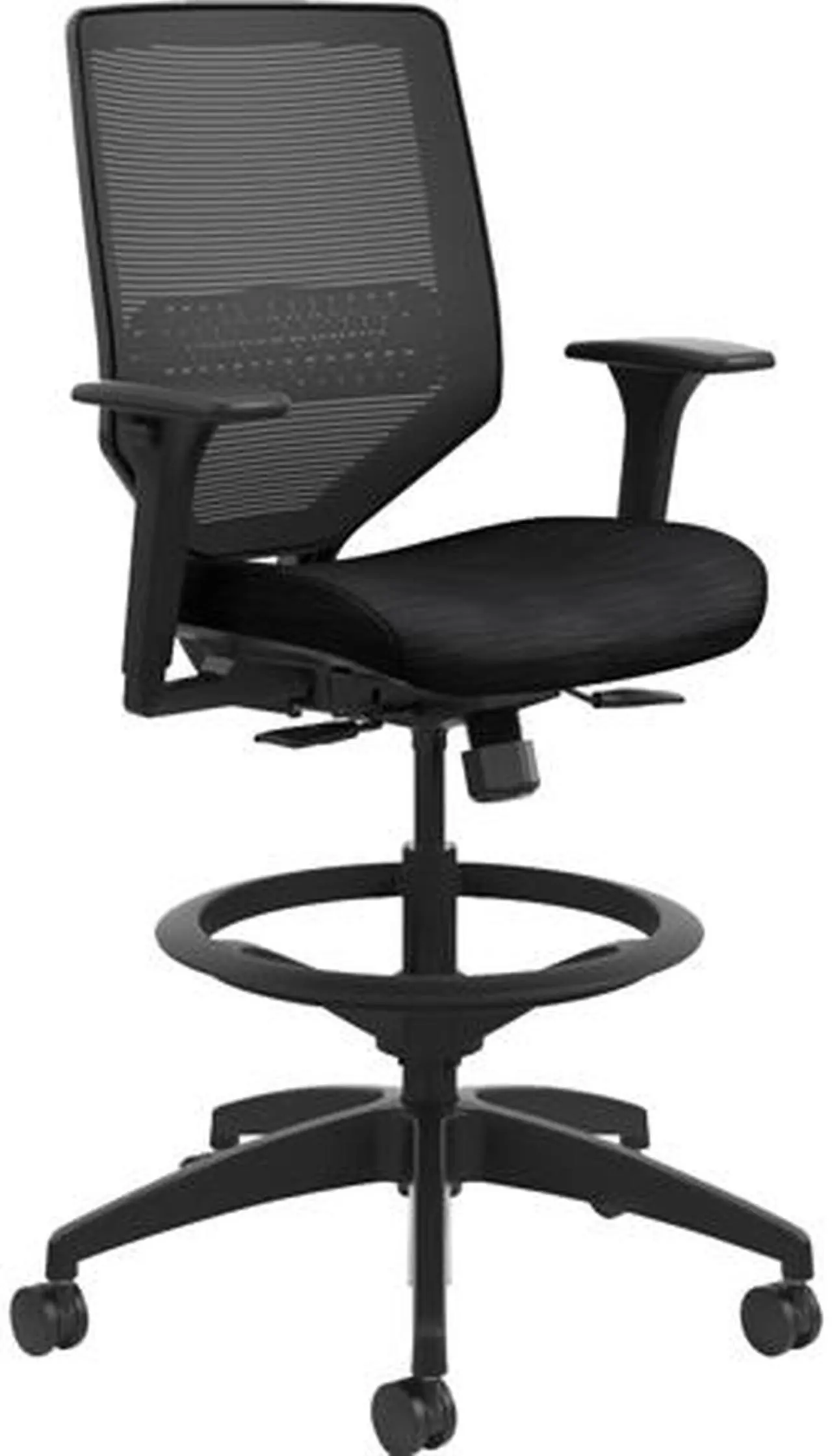 HON SVSM1ALC10T Solve Mid-Back Task Stool with Knit Mesh Back - Newegg.com