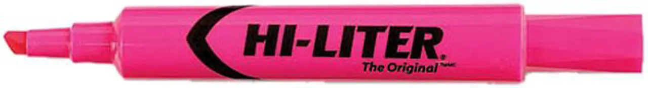 HI-LITER Fluorescent Desk Style Highlighter, Chisel Tip, Pink Ink ...