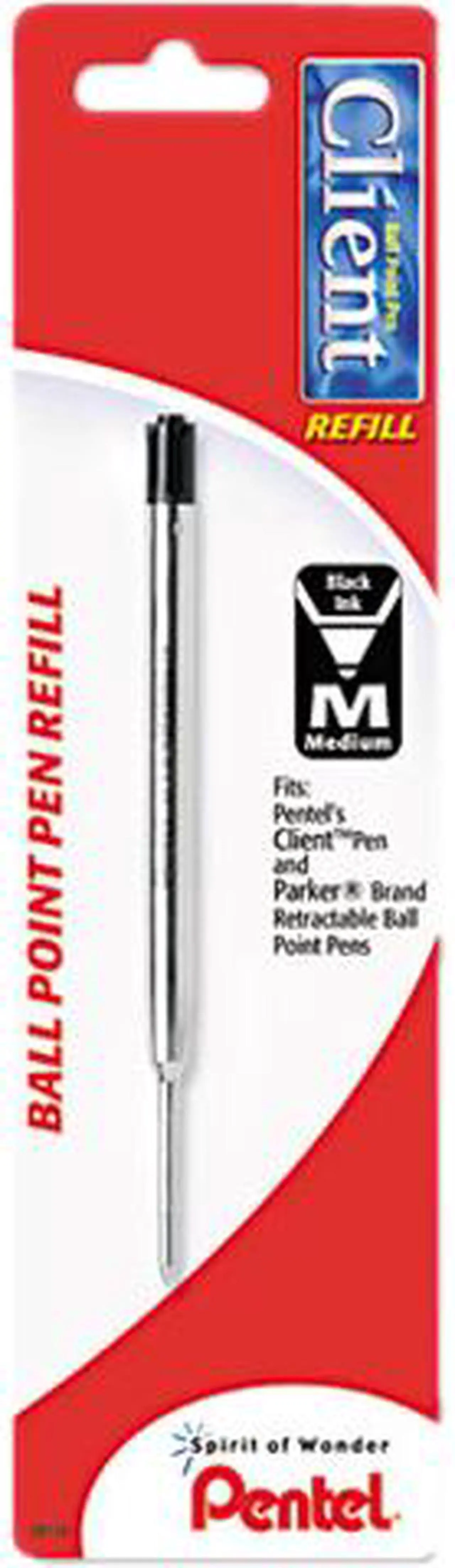 Pentel BKC10BPA Refill for Client Pen, Medium, Black Ink - Newegg.com