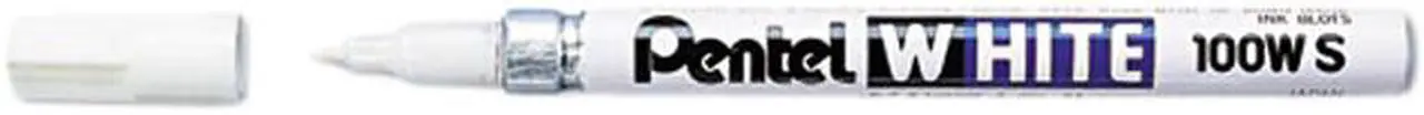 Pentel 100W-S Permanent Marker, Fine Point, White - Newegg.com