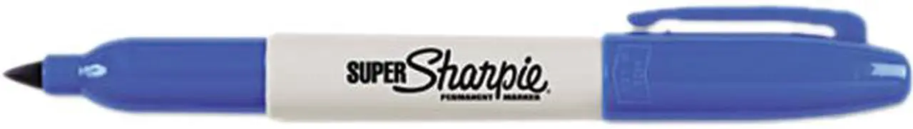 Sharpie 33003 Super Permanent Markers, Fine Point, Blue, Dozen - Newegg.com