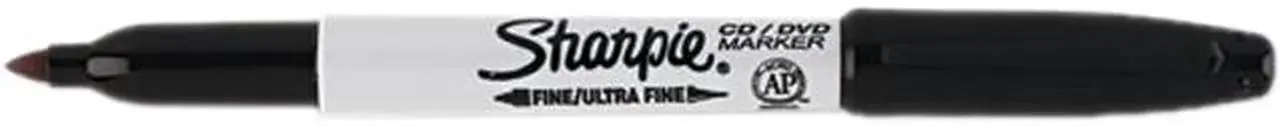 Sharpie 37401 CD/DVD Permanent Marker, Fine/Ultra Fine Point, Black ...