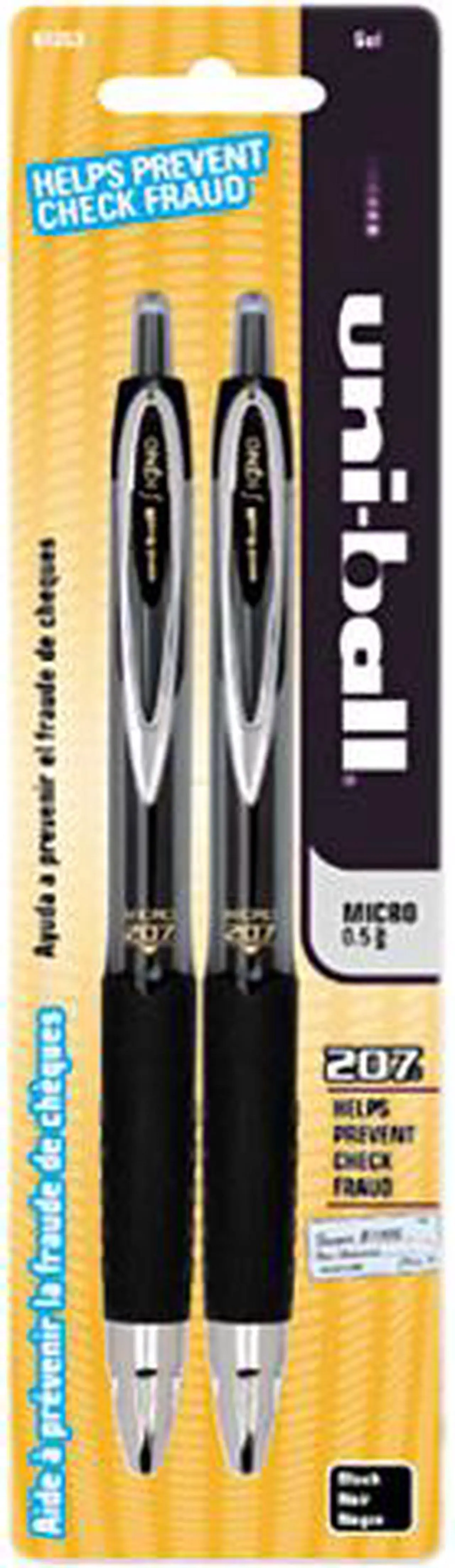uni-ball 61263PP Signo Gel 207 Roller Ball Retractable Gel Pen, Black ...