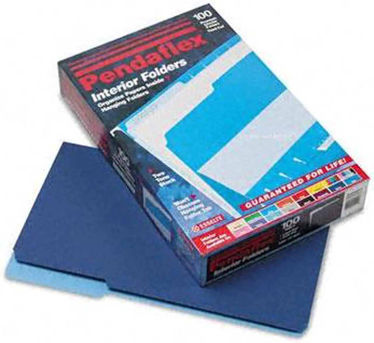 Pendaflex 435013NAV Interior File Folders, 1/3 Cut Top Tab, Legal, Navy ...