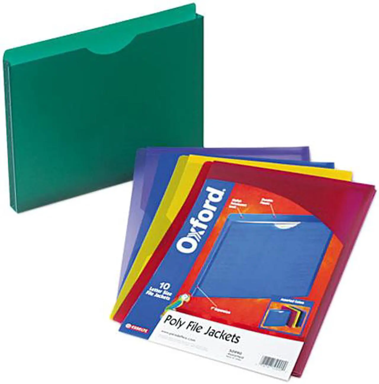 Pendaflex 50990 Expanding File Jackets, Letter, Poly, Blue/Green/Purple ...