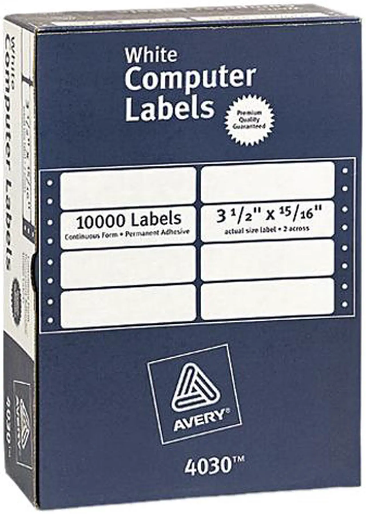 Avery Continuous Form Computer Labels, Permanent Adhesive, 3-1/2" x 15/ ...