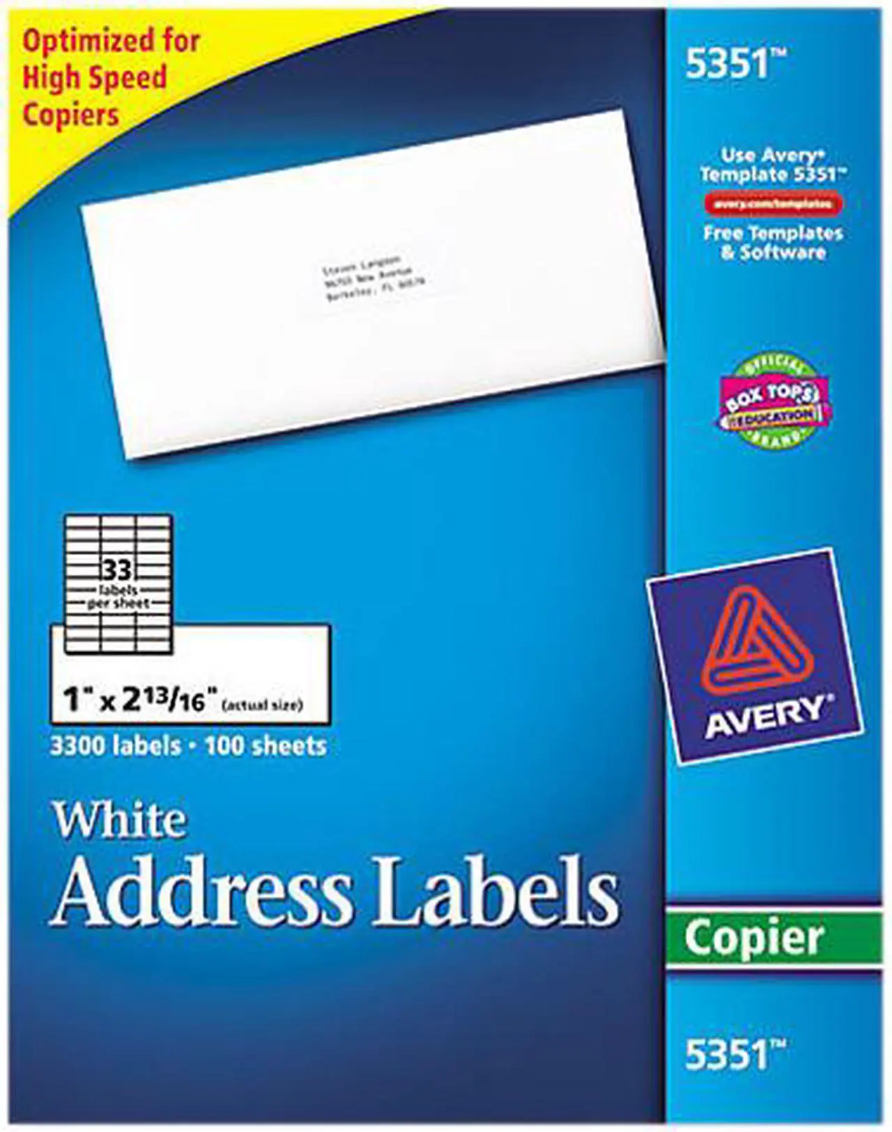 Avery Address Labels for Copiers, Permanent Adhesive, 1" x 2-13/16 ...