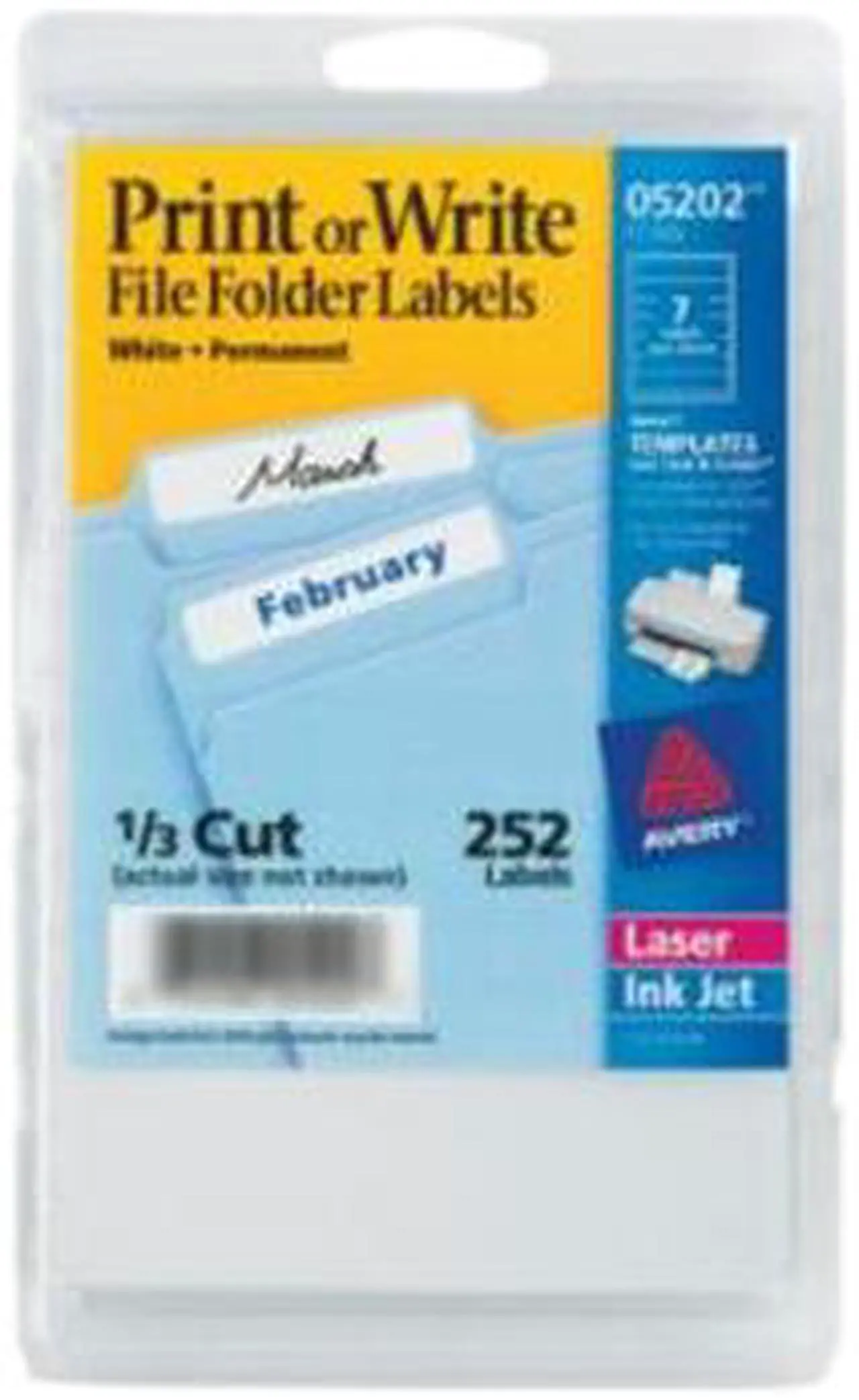 Avery 5202 White Print or Write File Folder Labels, 11/16" x 3-7/16", 1 ...