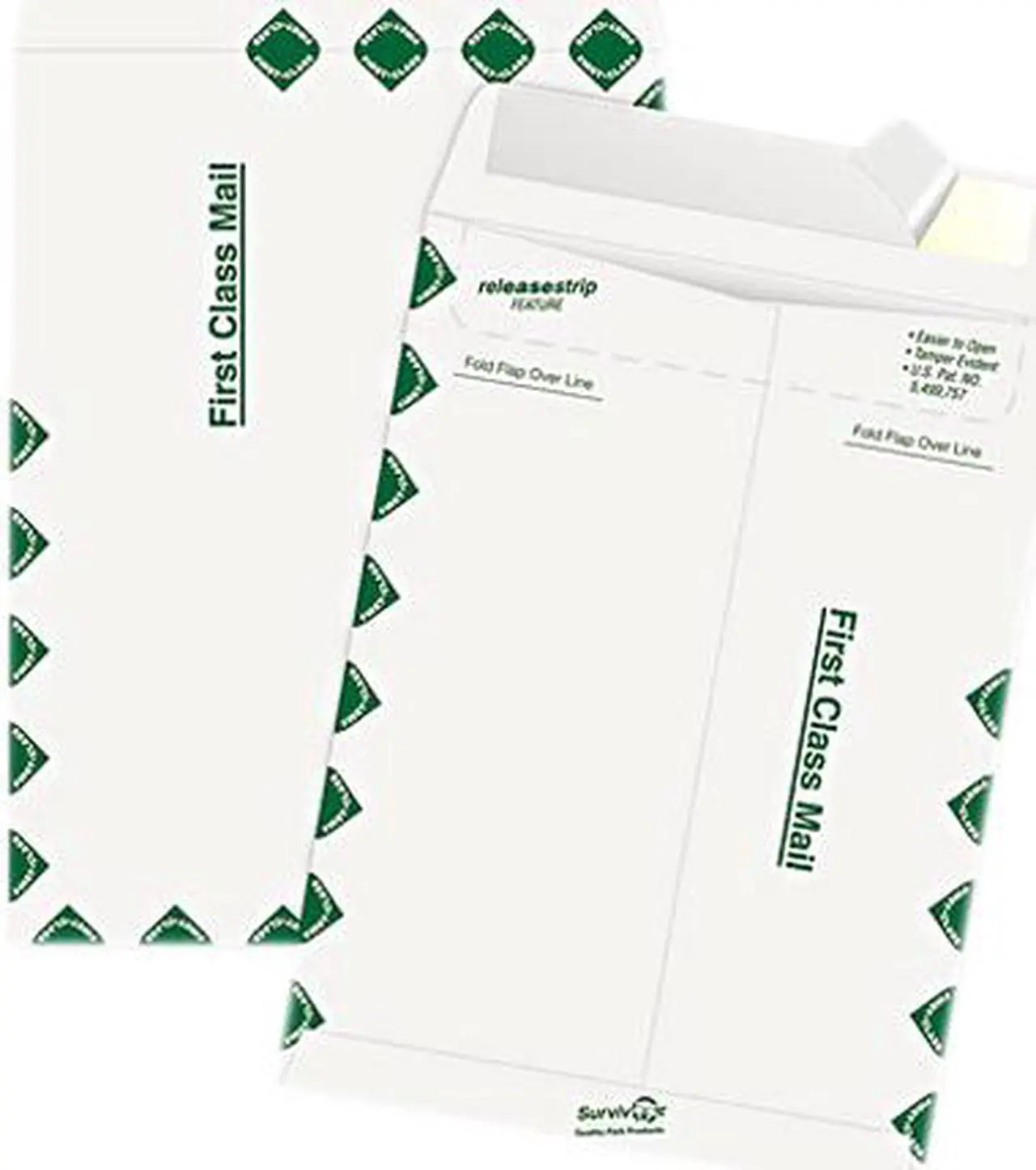 SURVIVOR R1470 Tyvek USPS First Class Mailer, Side Seam, 9 x 12, White ...