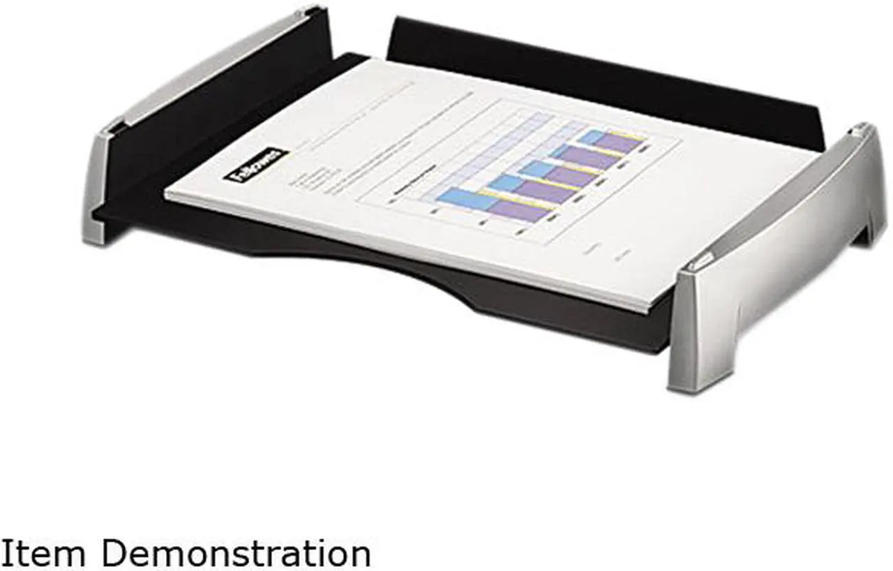 Fellowes 8031701 Side Load Letter Desk Tray, Plastic, Black/Silver ...