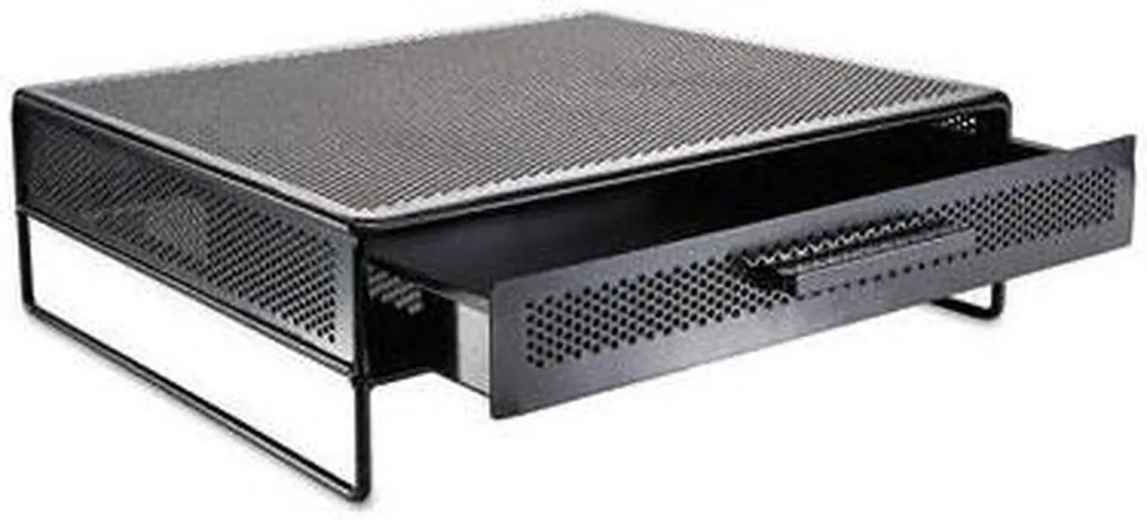 Rolodex 82443 Monitor Stand with Drawer/Cord Organizer, 14 5/8w x 13d x ...