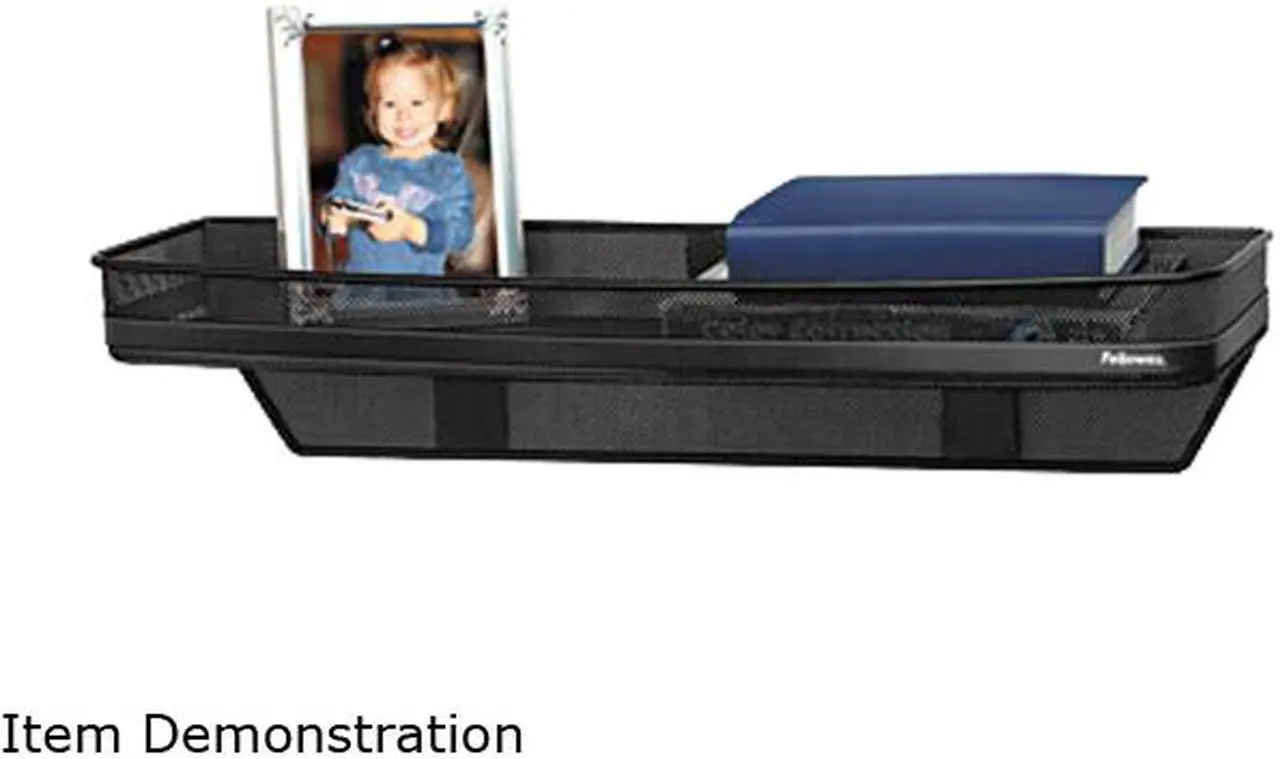 Fellowes Mesh Partition Additions Shelf, 18 1/2w x 5 7/16d x 4h, Black ...