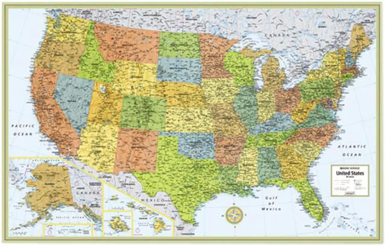 Rand McNally RM528960911 M-Series Full-Color Laminated United States ...