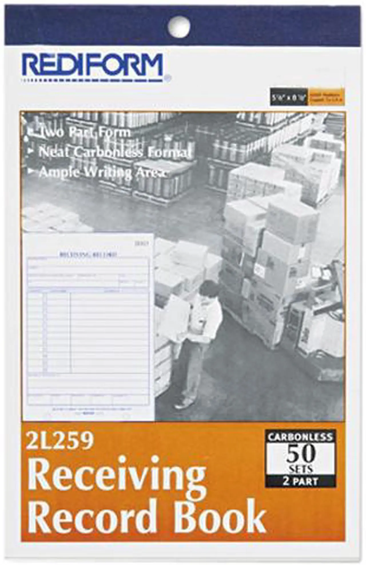 Rediform 2L259 Receiving Record Book, 5 9/16 x 7 15/16, Two-Part ...