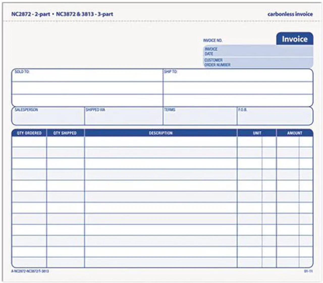 Tops 3813 Snap-Off Invoice, 8 1/2 x 7, Three-Part Carbonless, 50 Forms ...