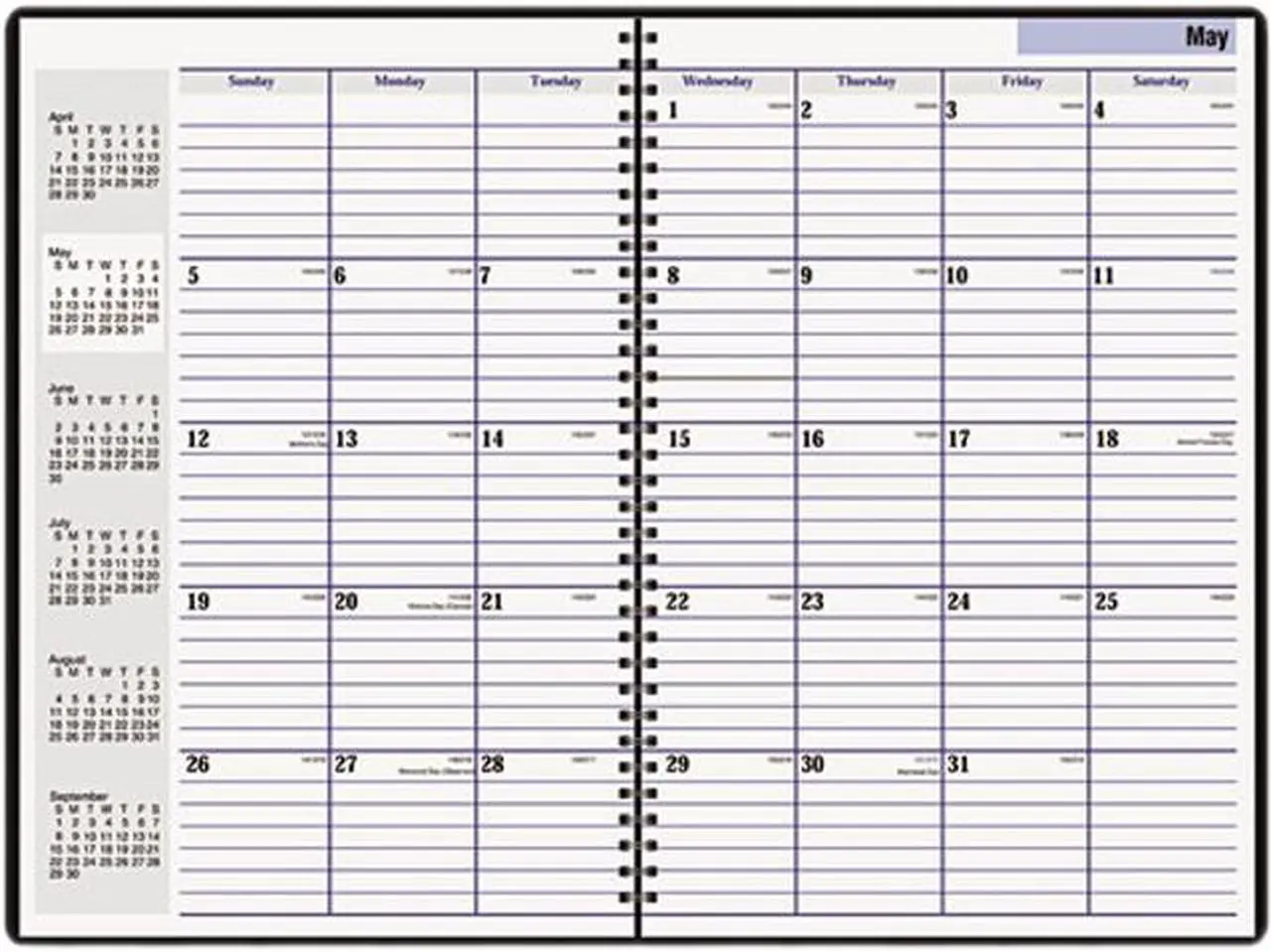DayMinder Premiere AY2-00 Recycled Monthly Planner, Black, 7 7/8" x 11 ...