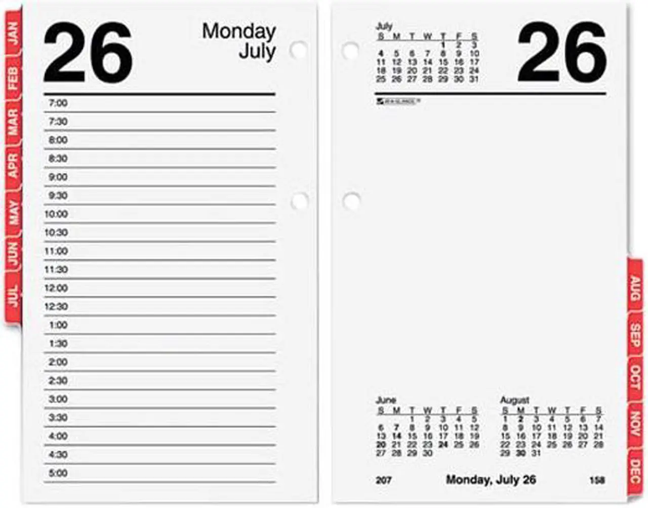 AT-A-GLANCE E717T-50 Desk Calendar Refill with Tabs, 3 1/2" x 6 ...