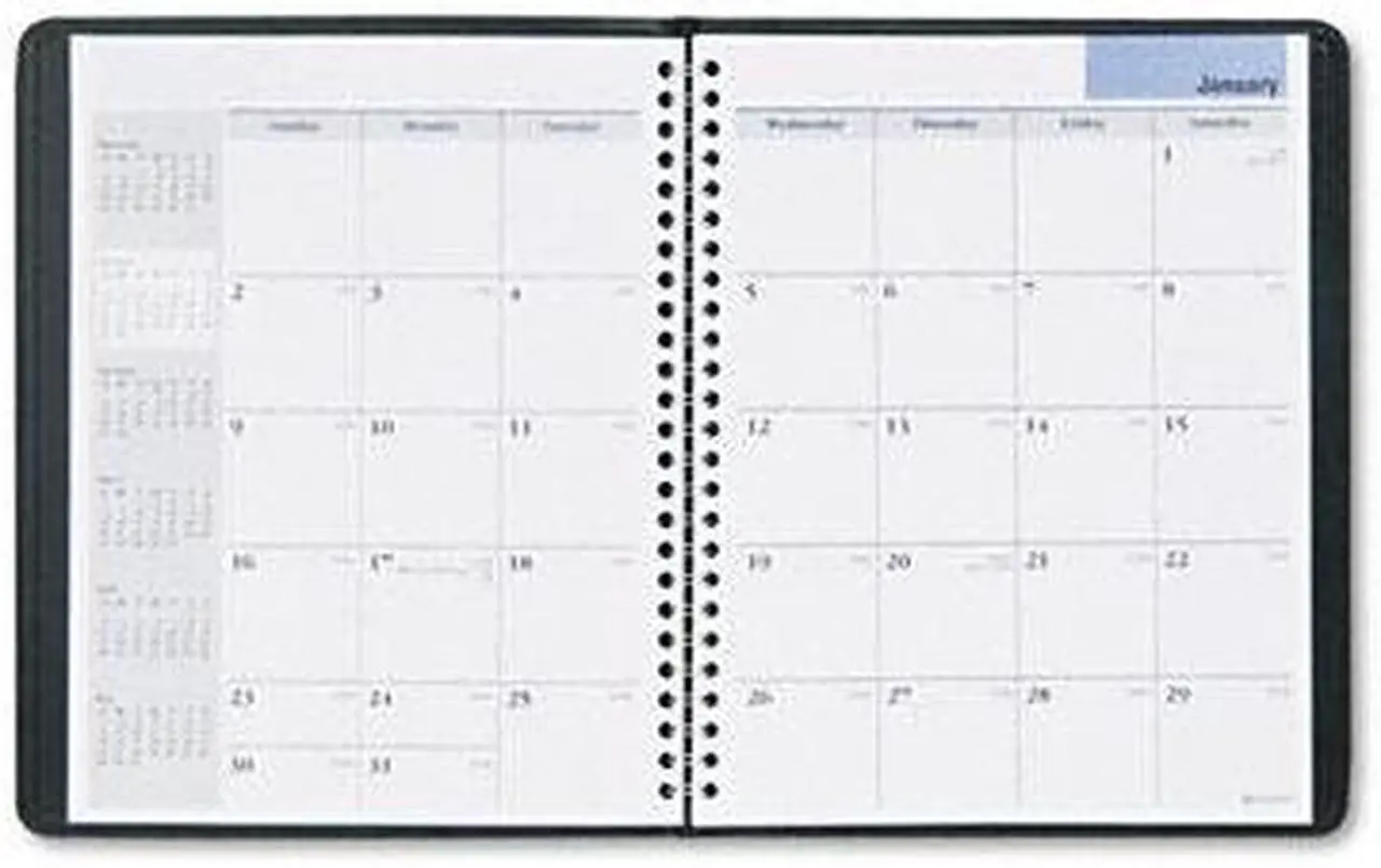 DayMinder Premiere G400-00 Recycled Monthly Planner, Black, 6 7/8" x 8 ...