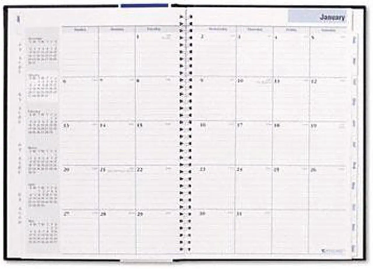 DayMinder Premiere G470H-00 Recycled Monthly Planner, Black, 7 7/8" x ...