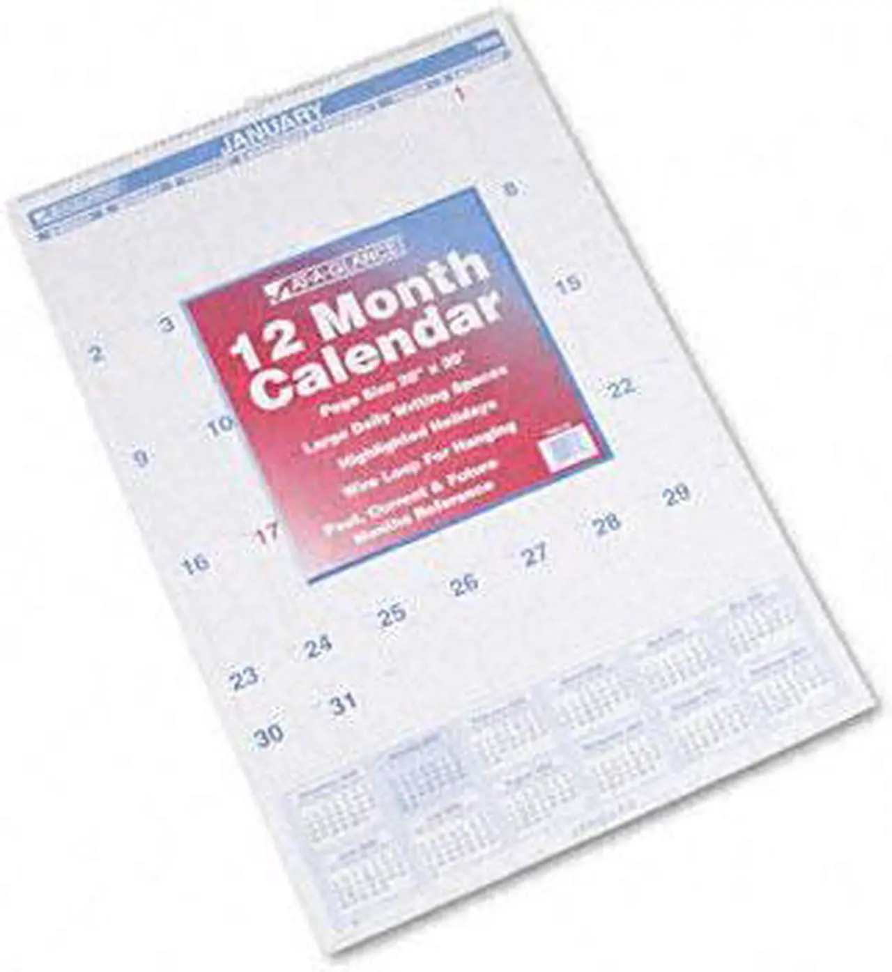 AT-A-GLANCE PM4-28 Recycled 2018 Monthly Wall Calendar, Blue and Red ...