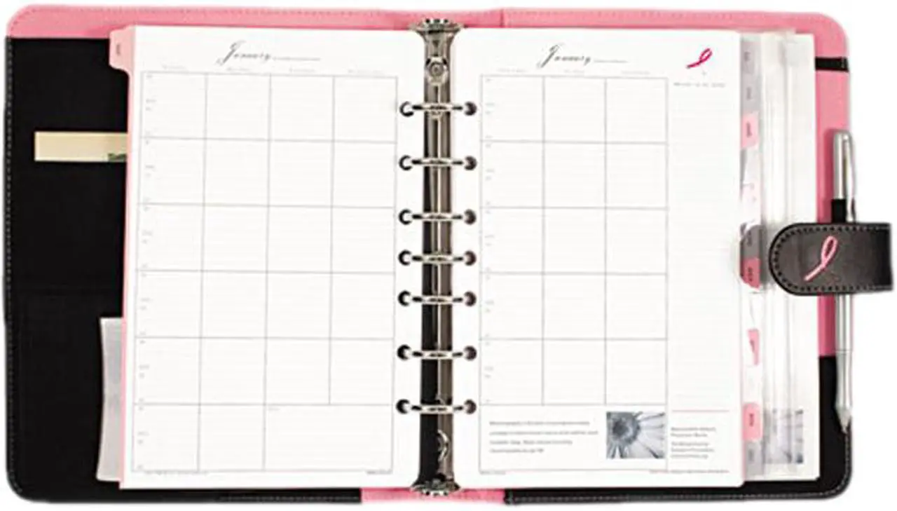 Day-Timer 48391 Pink Ribbon Organizer Starter Set w/Microfiber Binder ...