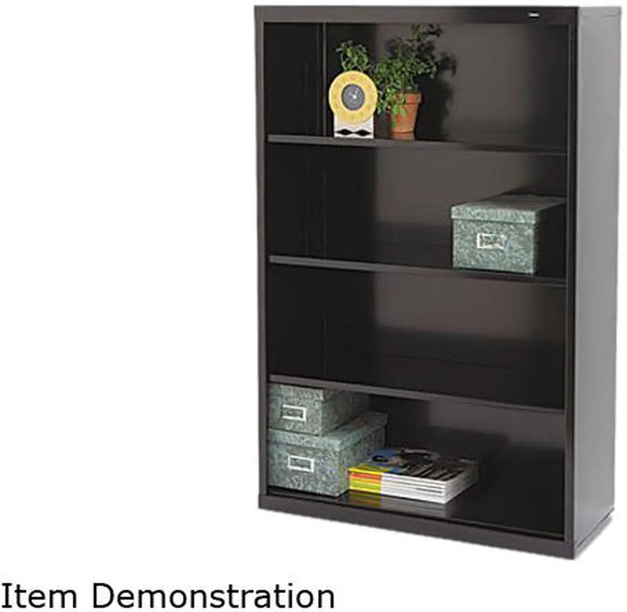 Tennsco B-53BK Metal Bookcase, 4 Shelves, 34-1/2w x 13-1/2d x 52-1/2h ...