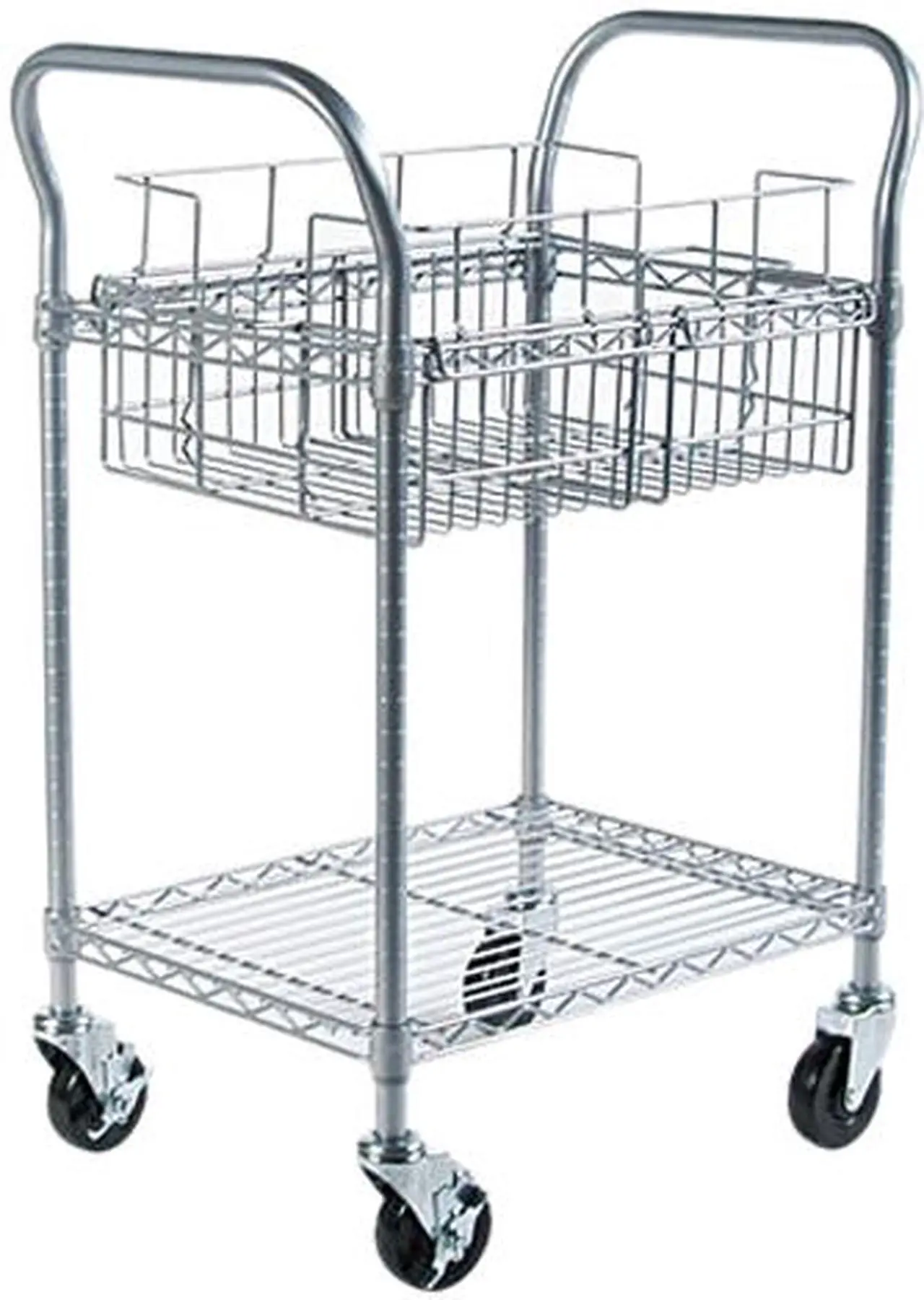 Safco 5235GR Wire Mail Cart, 600lbs, 18-3/4w x 26-3/4d x 38-1/2h, Metallic Gray - Newegg.com