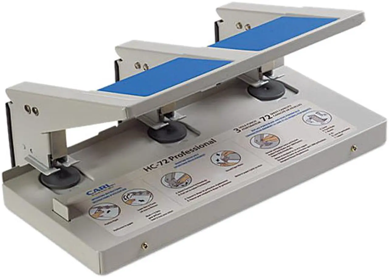 CARL 63072 72-Sheet HC-72 Heavy-Duty Three-Hole Punch, 9/32 Diameter ...