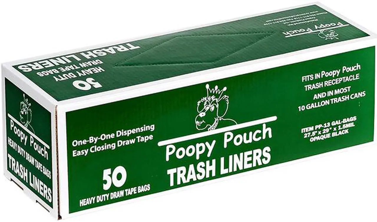 Poopy Pouch PP-13 GAL-BAGS Heavy Duty Trash Liners, 13 gal, 1.5 mil, 27 ...