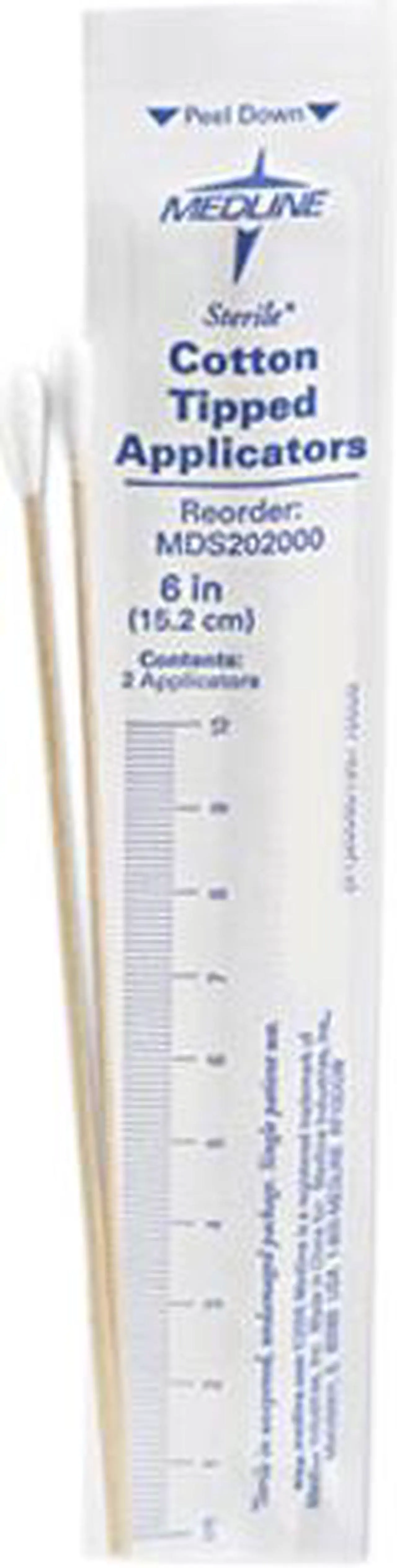 Medline MDS202000 Cotton-Tipped Applicators, 6", 100 Applicators/Box ...