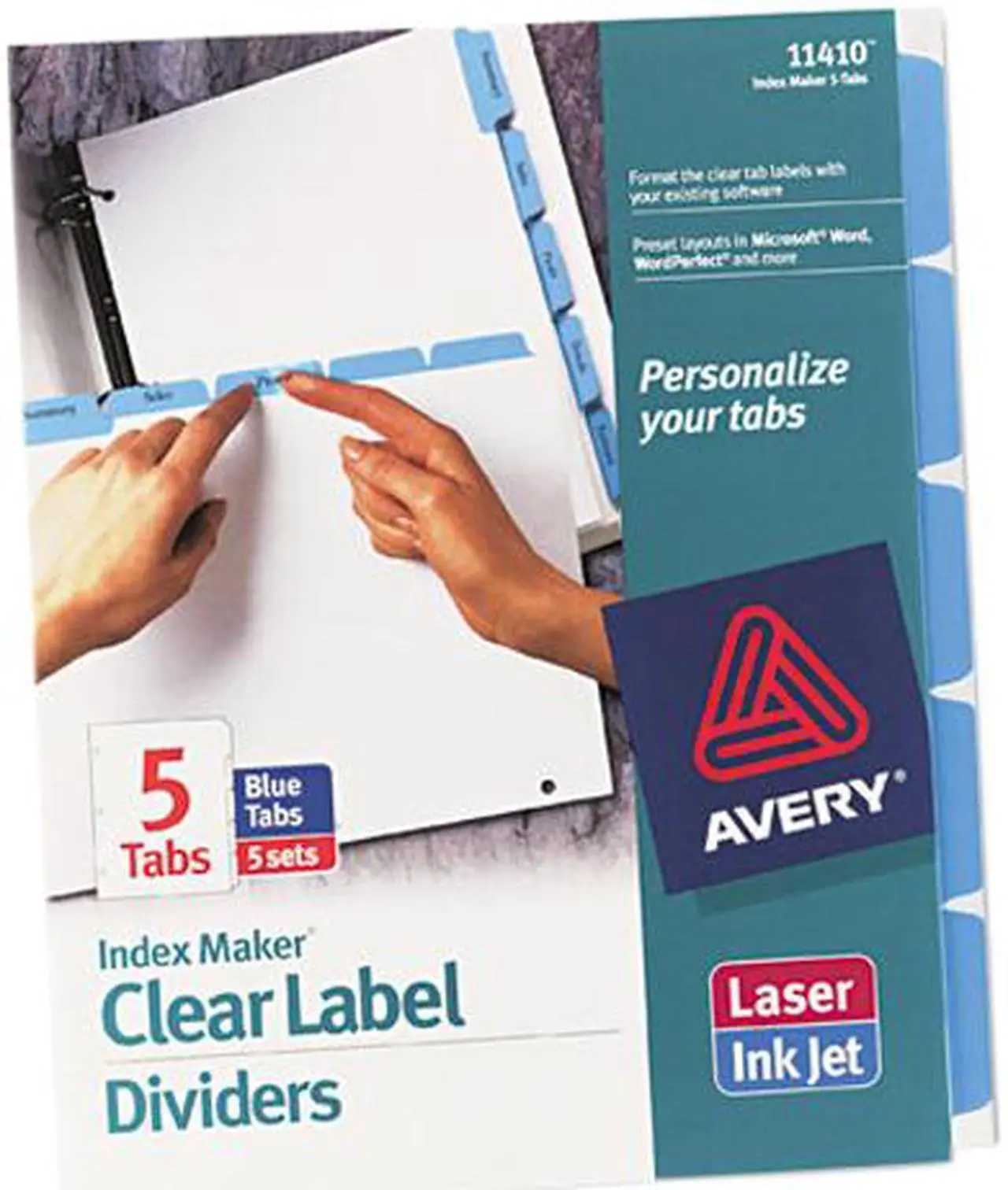 Avery 11410 Print & Apply Clear Label Dividers, Index Maker Easy Apply ...