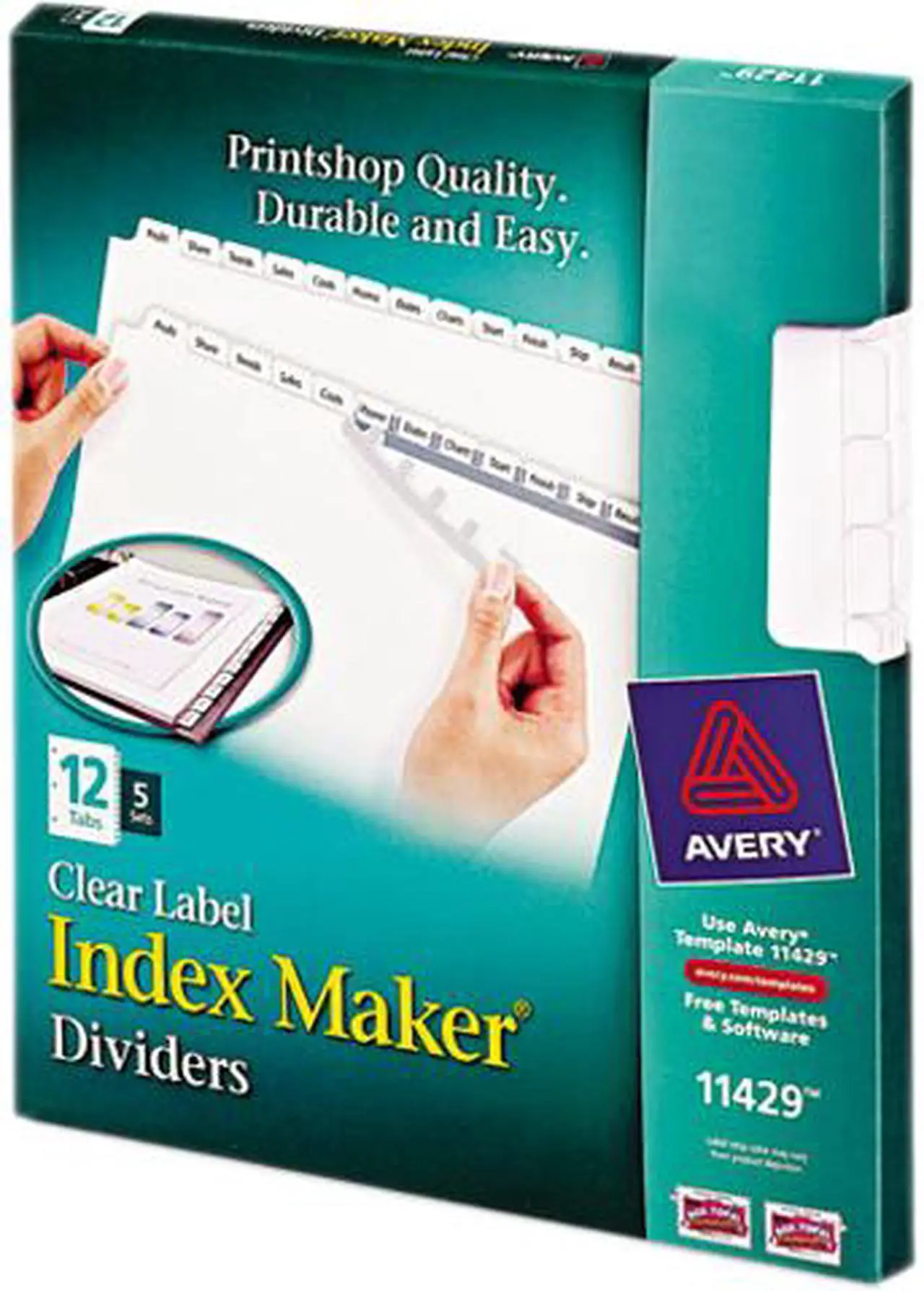 Avery 11429 Print & Apply Clear Label Dividers, Index Maker Easy Apply ...