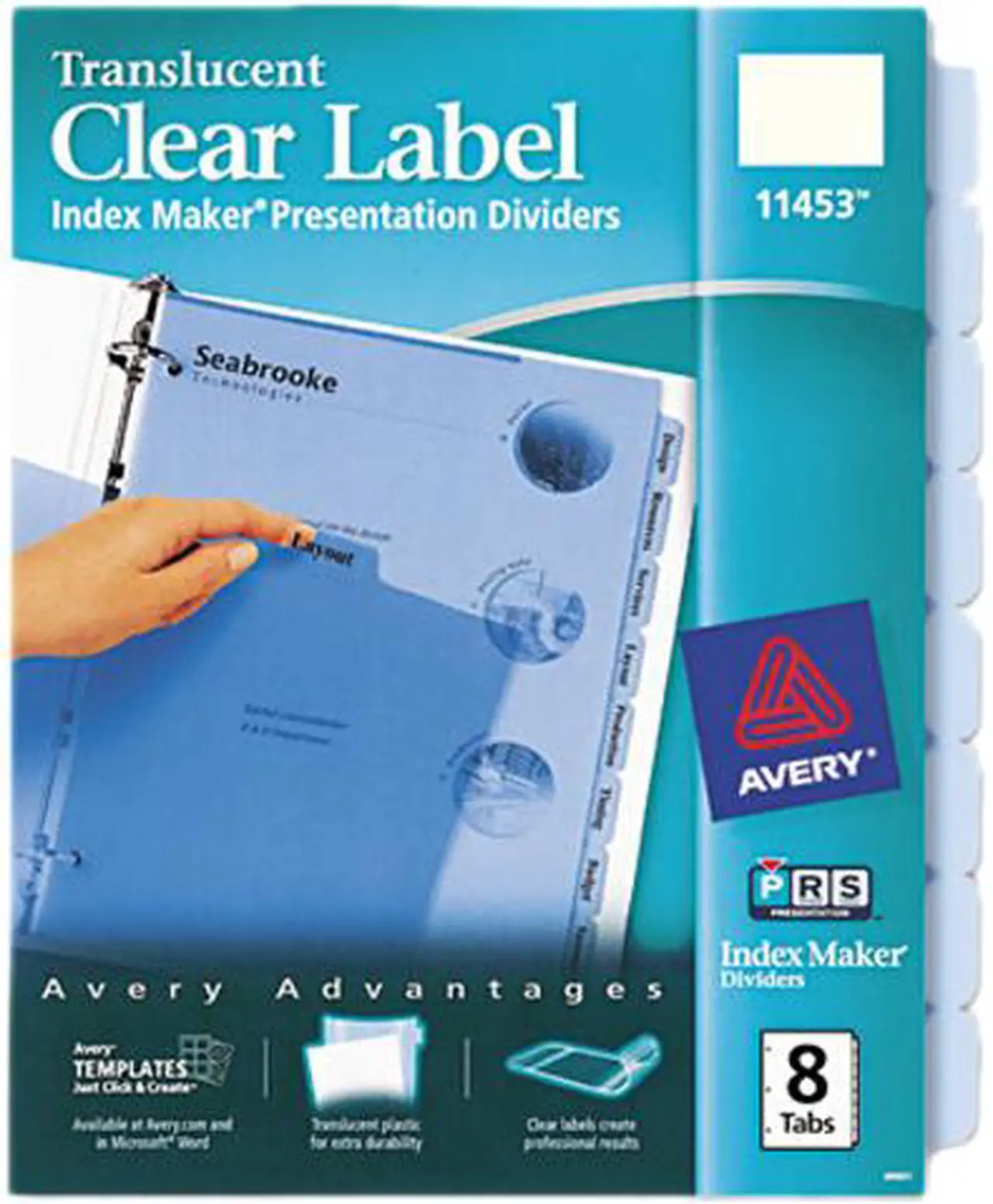 Avery 11453 Index Maker Clear Label Punched Dividers, Blue 8-Tab ...